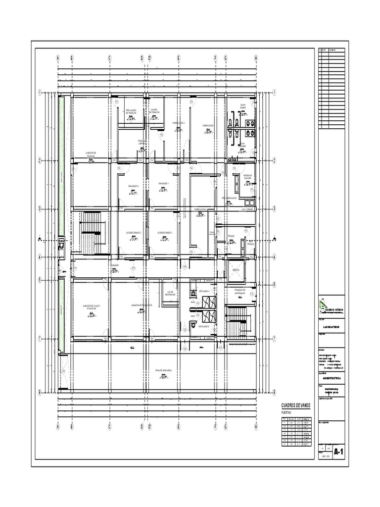 Cuadros de Vanos: Puertas | PDF