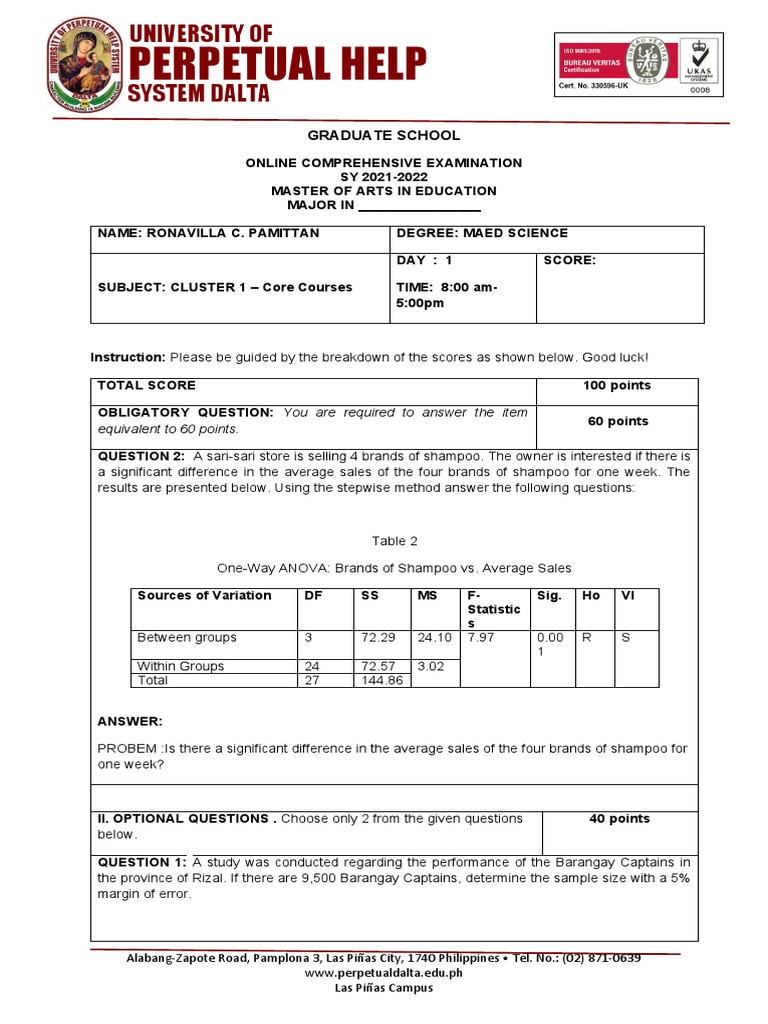 OCE - MAED - C1 - Dry Run | PDF | Learning | Cognition