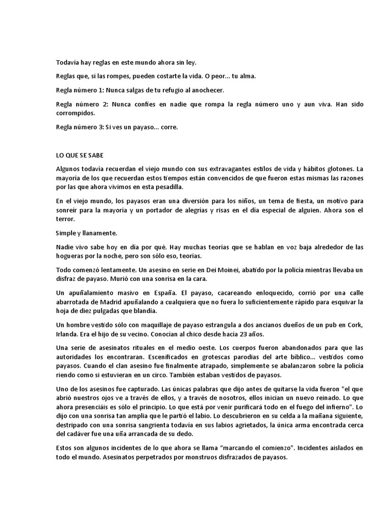Historia Evil Clowns Ai | PDF