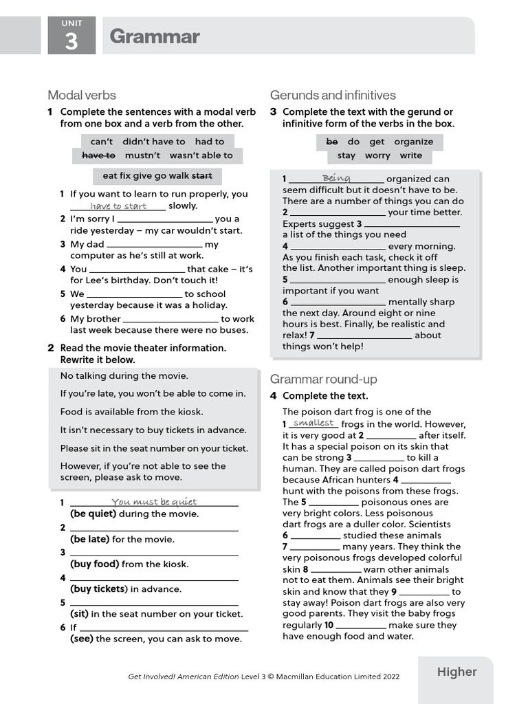 Grammar Higher U3 | PDF | Verb | Syntax