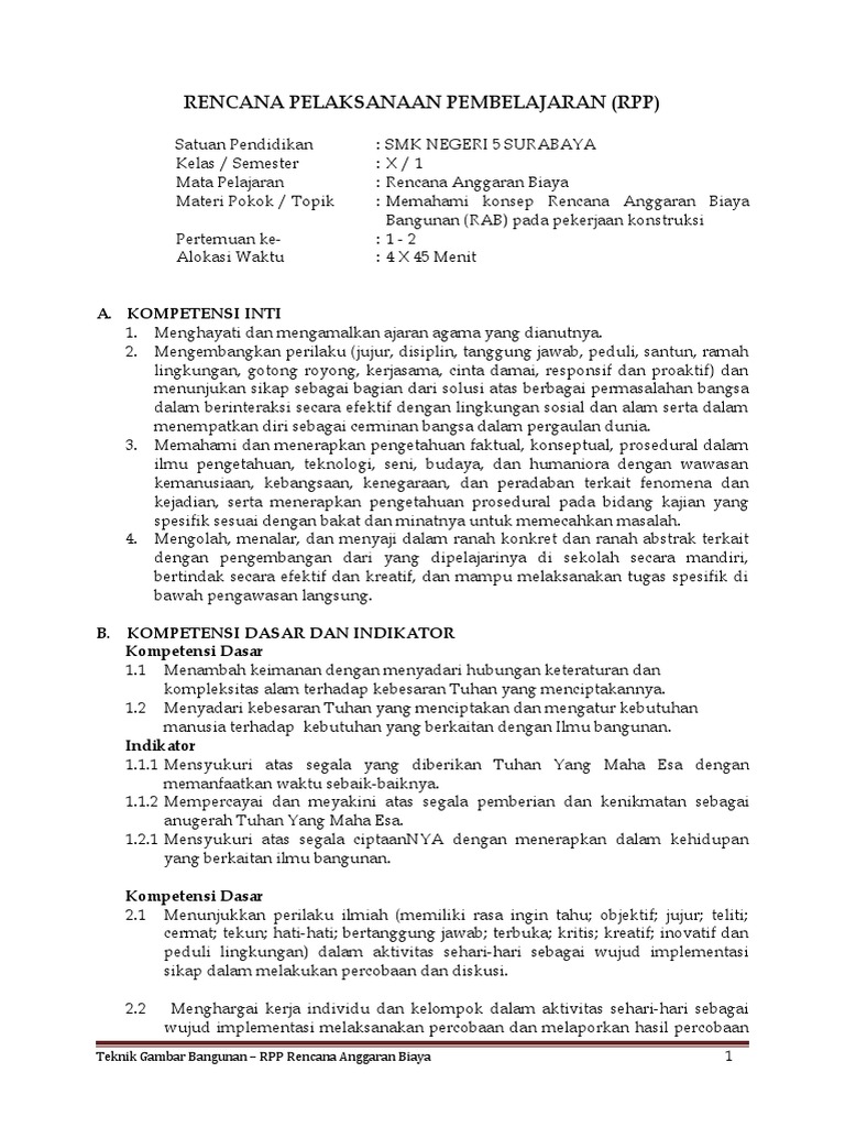 3.1 Memahami Konsep RAB (1-2) | PDF