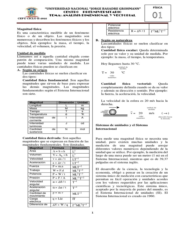 Pract. 01 - Fisica Claves | PDF | Vector Euclidiano | Cantidad