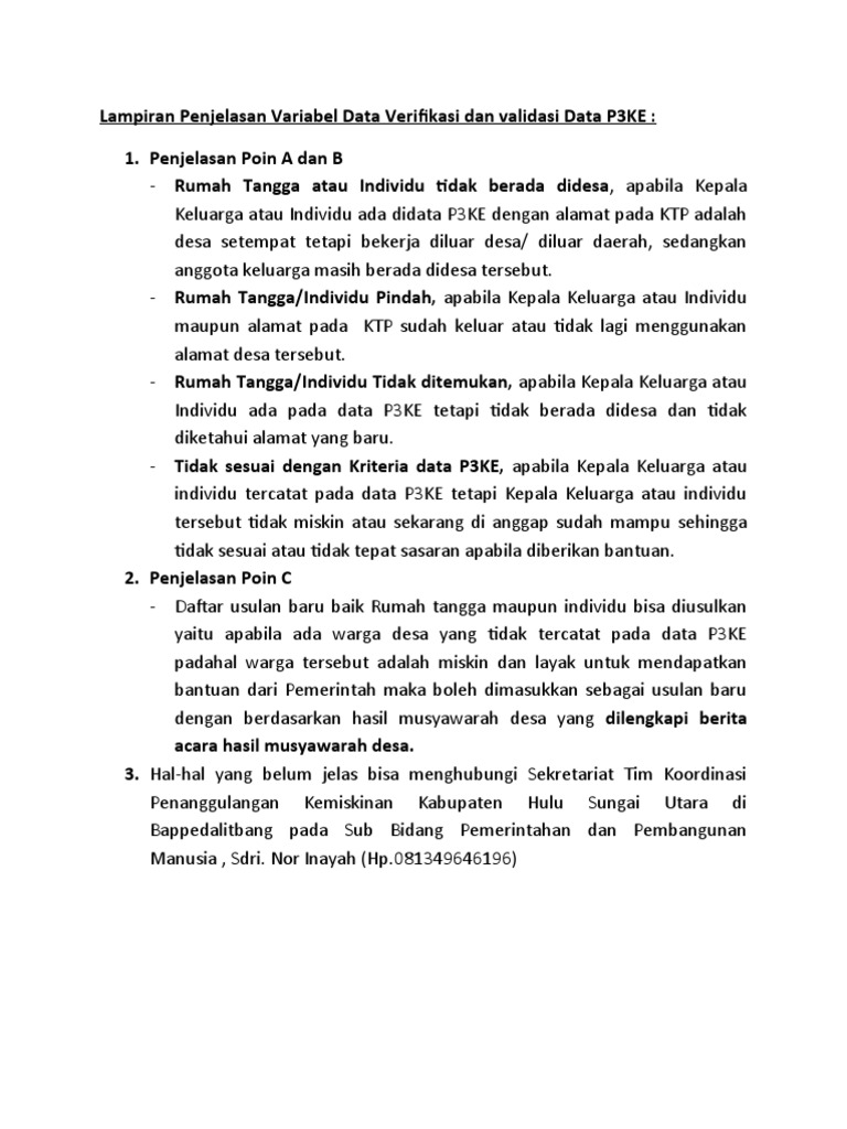 Verifikasi Data P3KE: Penjelasan dan Kriteria | PDF