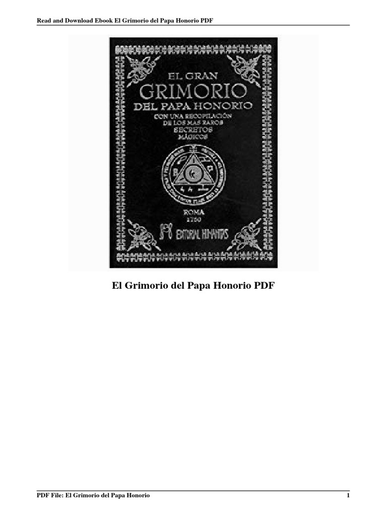 El Grimorio Del Papa Honorio | PDF