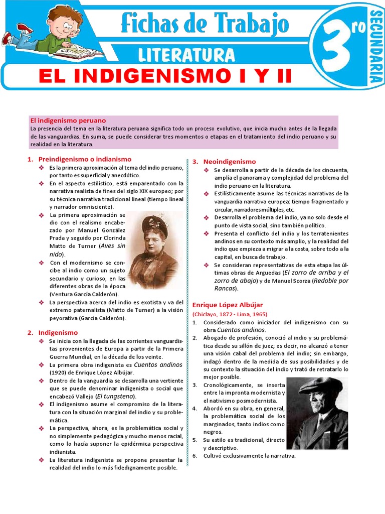 El-Indigenismo-I-y-II-para-Tercer-Grado-A Y B | PDF