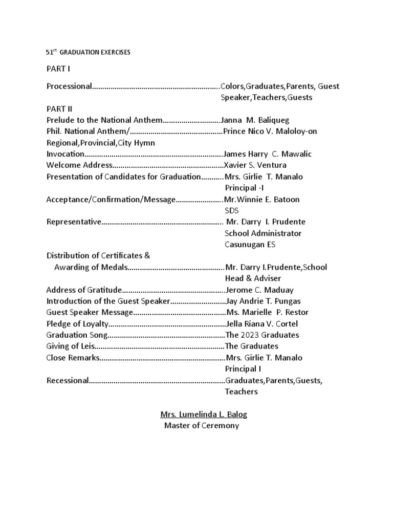 51st-GRADUATION-EXERCISES-program | PDF