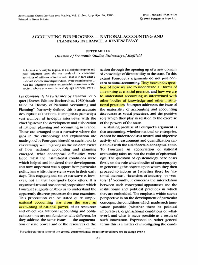 1986 National Accounting | PDF | Wealth | National Accounts