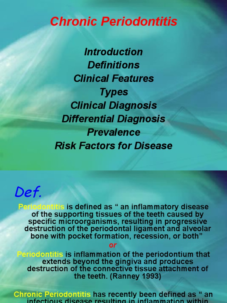 Chronic Periodontitis: Diagnosis & Features | PDF | Periodontology ...