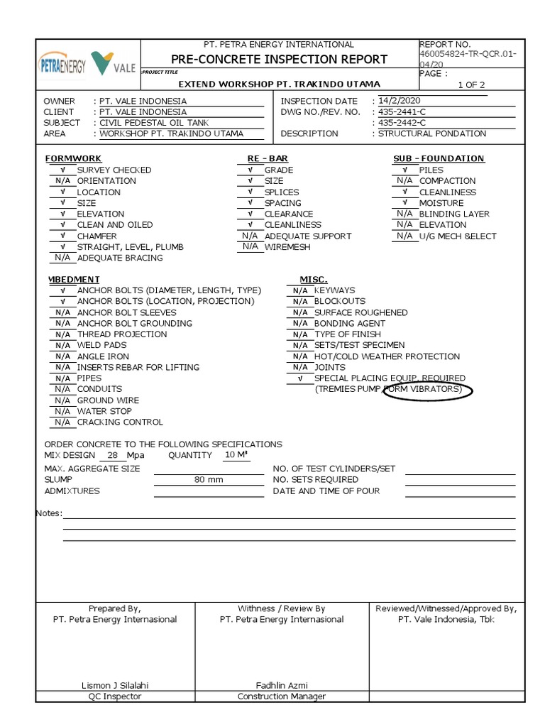 REPORT CONCRETE PEDESTAL OIL TANK | PDF | Deep Foundation | Mechanical ...