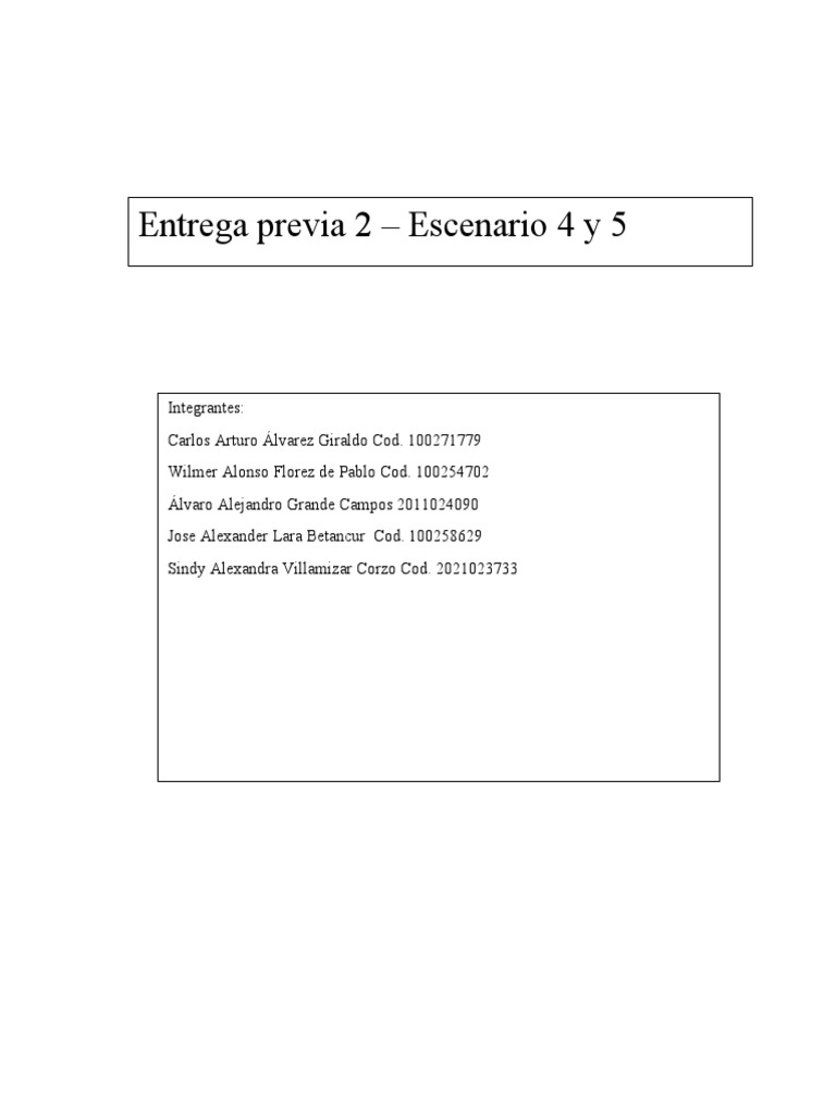 Entrega Previa 2 - Escenario 5 | PDF