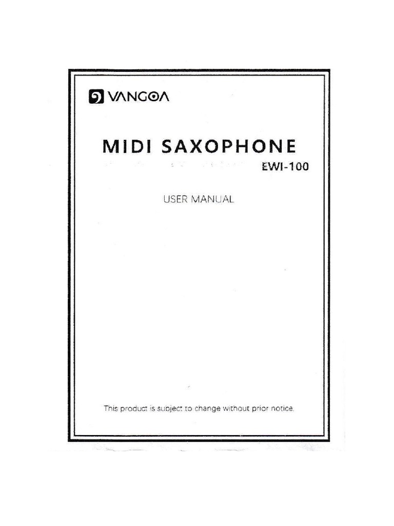 Vangoa EWI Instructions | PDF
