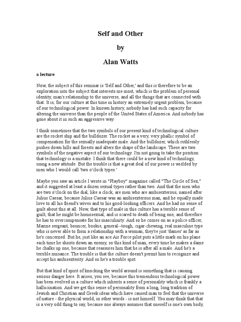 Self and Other | PDF | Space | Intuition