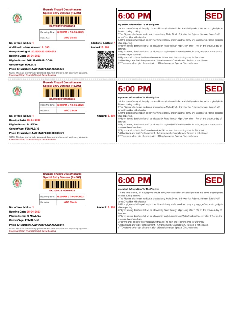 Tirumala Tirupati Devasthanams (Official Booking Portal) | PDF | Indian ...