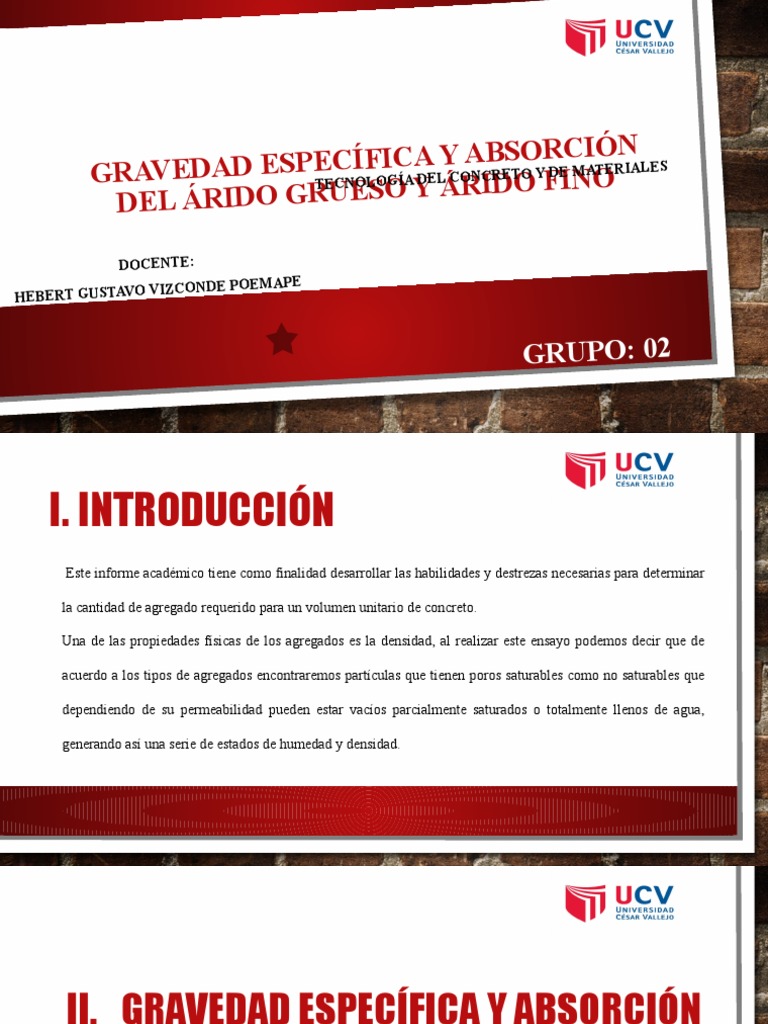 GRAVEDAD ESPECÍFICA Y ABSORCIÓN | PDF | Densidad | Agua
