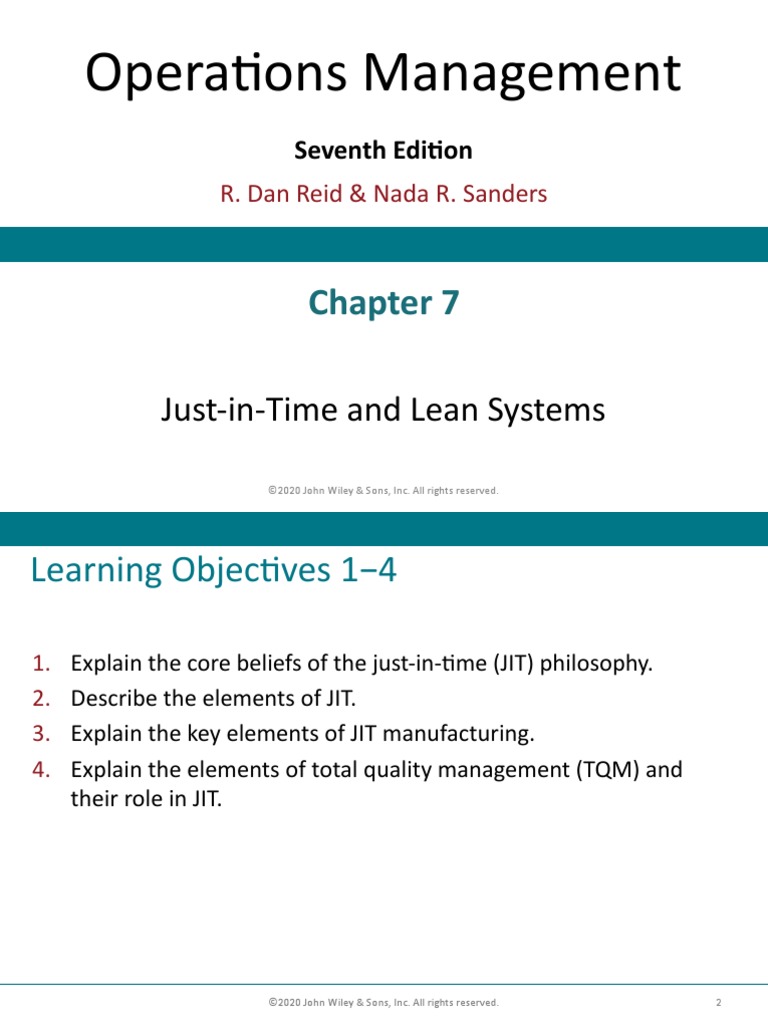 Ch07 Operational Management Class Notes Pdf Lean Manufacturing Supply Chain