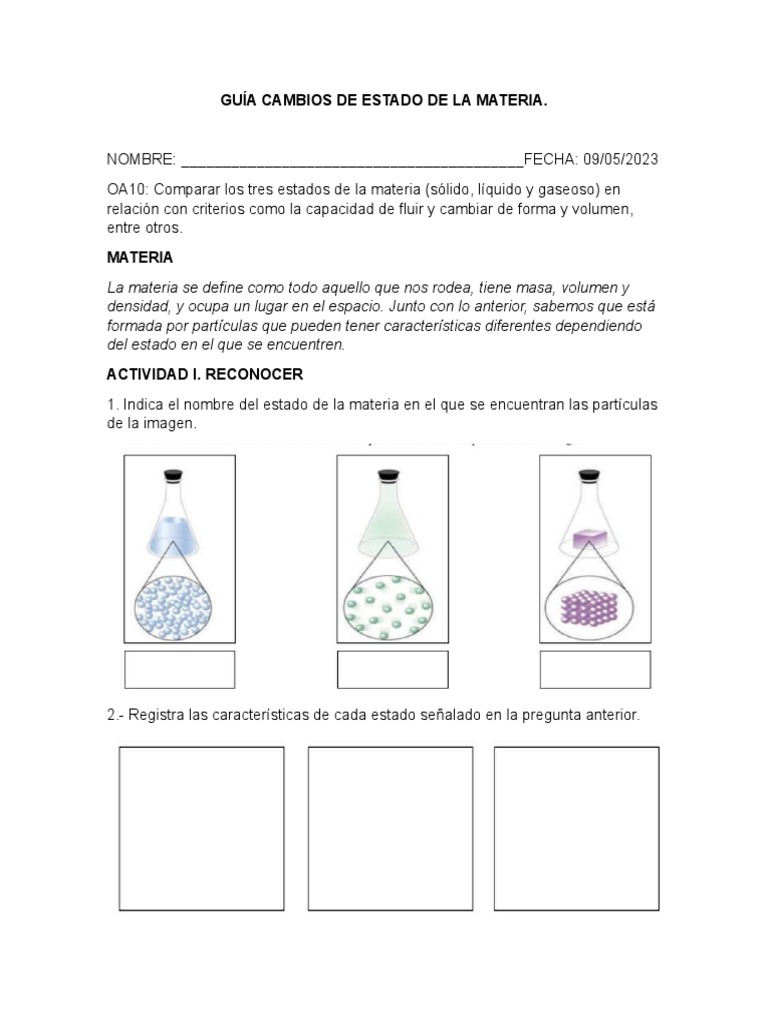 Guía Cambios de Estado de La Materia | PDF