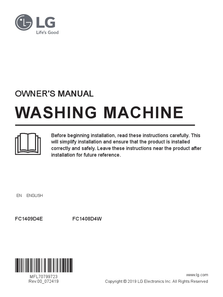LG Washer Dryer Manual | Download Free PDF | Ac Power Plugs And Sockets ...