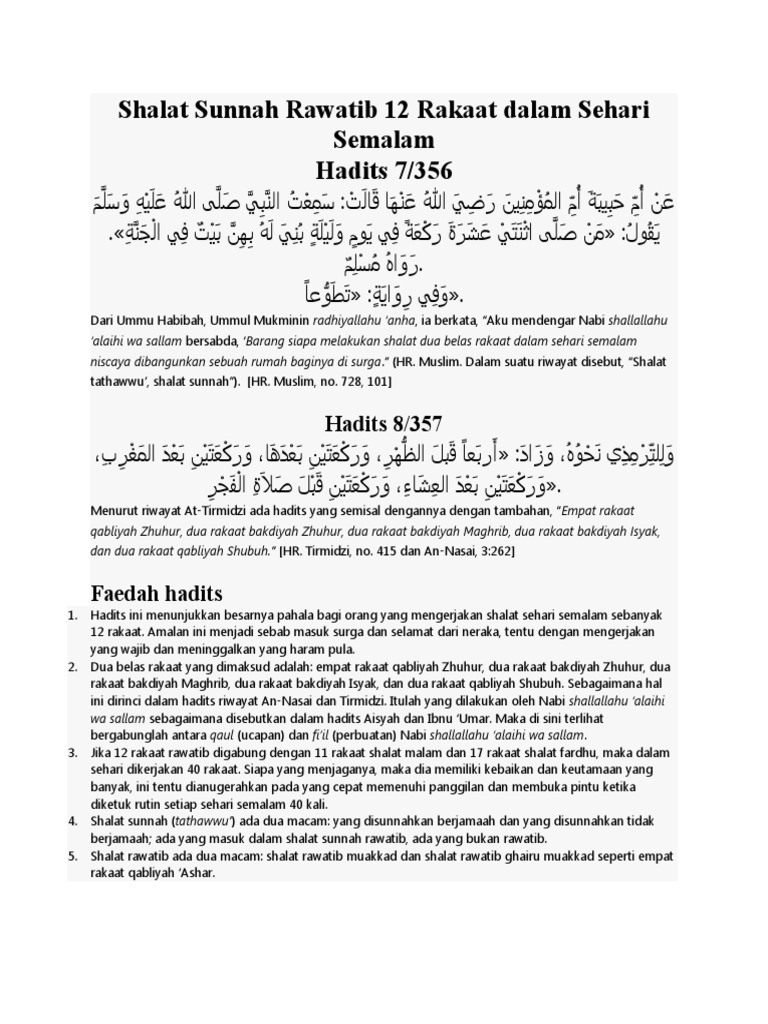 Shalat Sunnah Rawatib | PDF | Agama & Spiritualitas