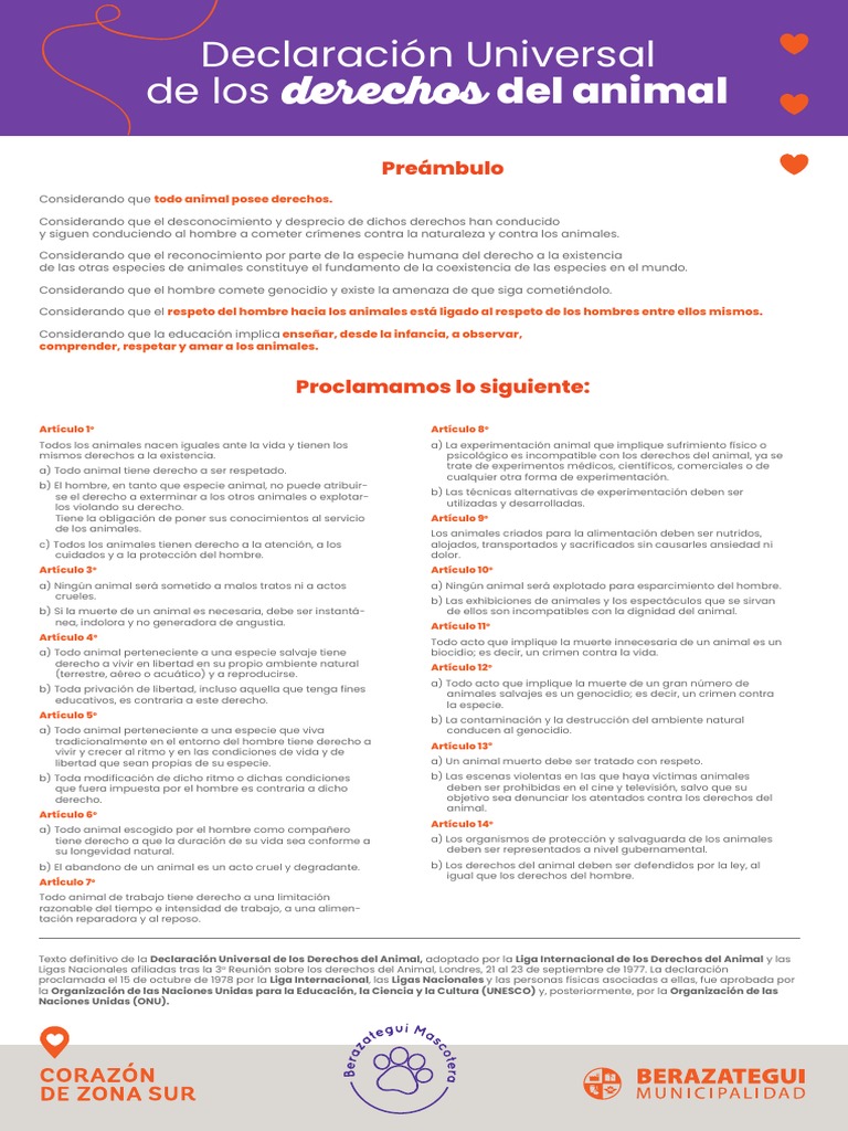 Derechos Universales de los Animales | PDF | Etica Aplicada | Justicia