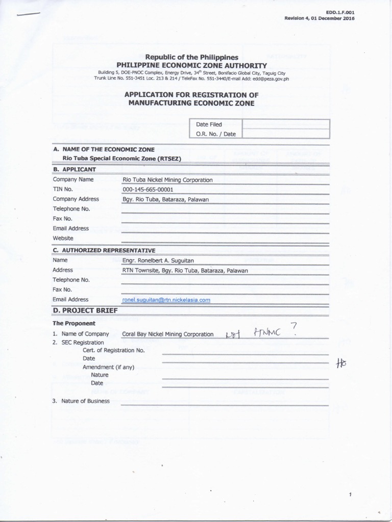 Application For PEZA Expansion | PDF | Economy And The Environment ...
