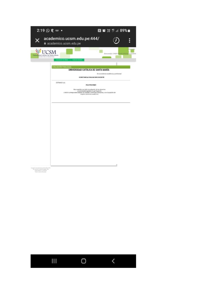 Constancia de Evaluacion Docente | PDF