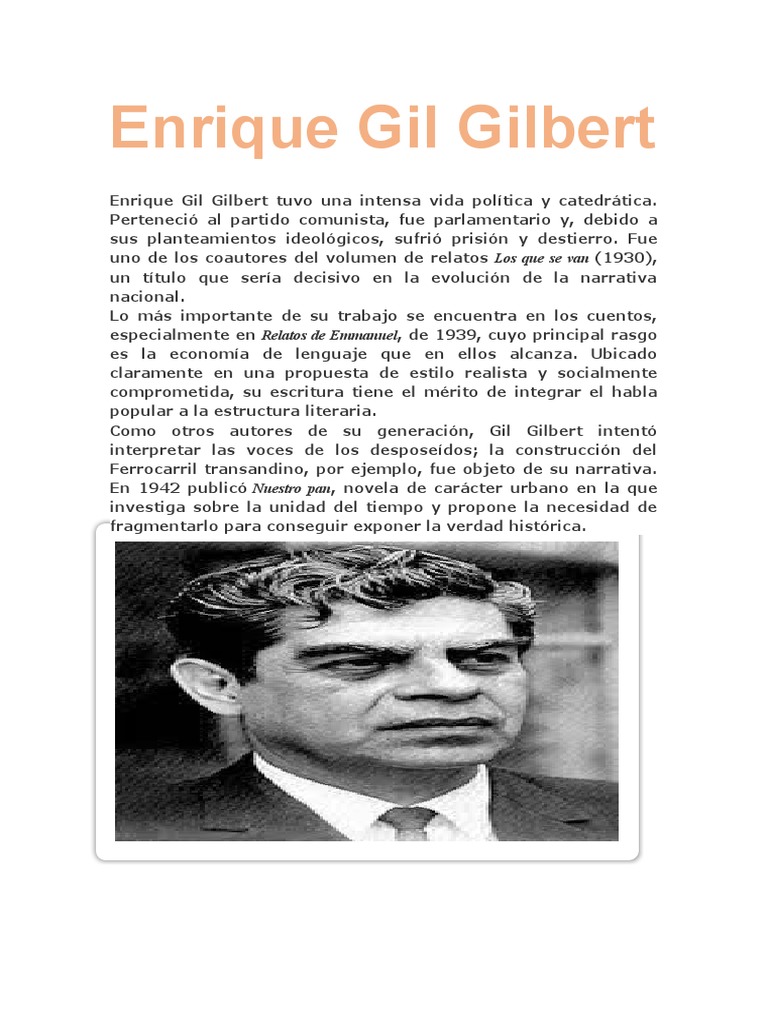 Biografía y obras de Enrique Gil Gilbert | PDF