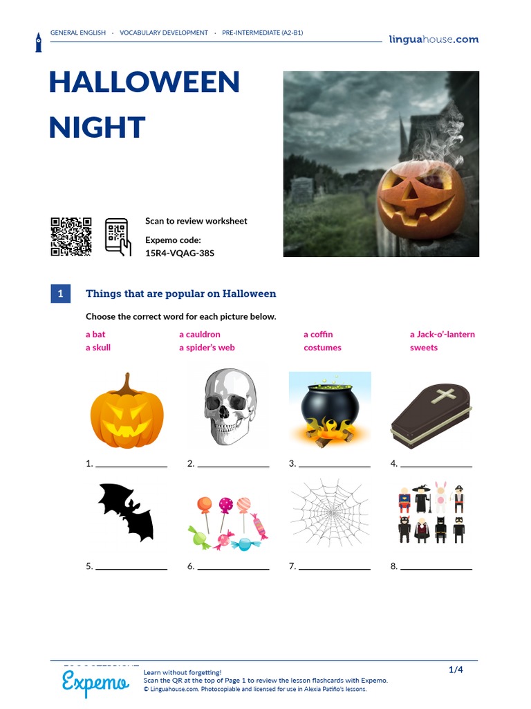 Halloween Vocabulary and Activities Guide | PDF | Halloween ...