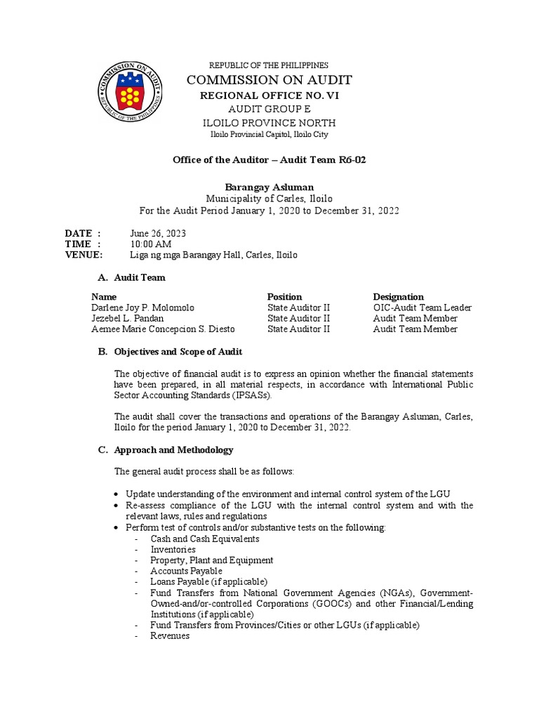 ECA Carles Barangays | PDF | Audit | Internal Control