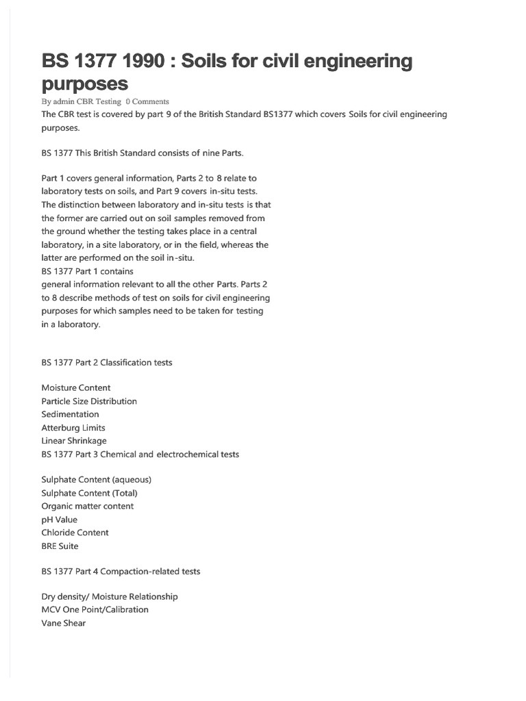 BS 1377 1990 | PDF | Technology & Engineering