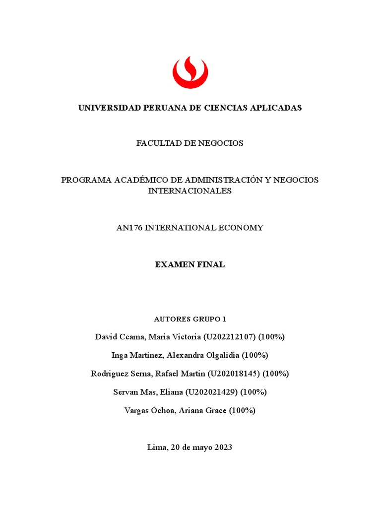 Examen Final de International Economy | PDF | Arancel | Monopolio