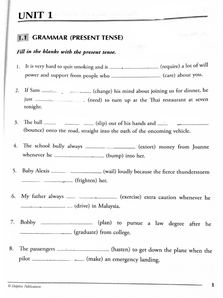 Grammar - Unit 1.1, 1.3 & 1.5 - 3 Titles - Lower Sec. Book | PDF