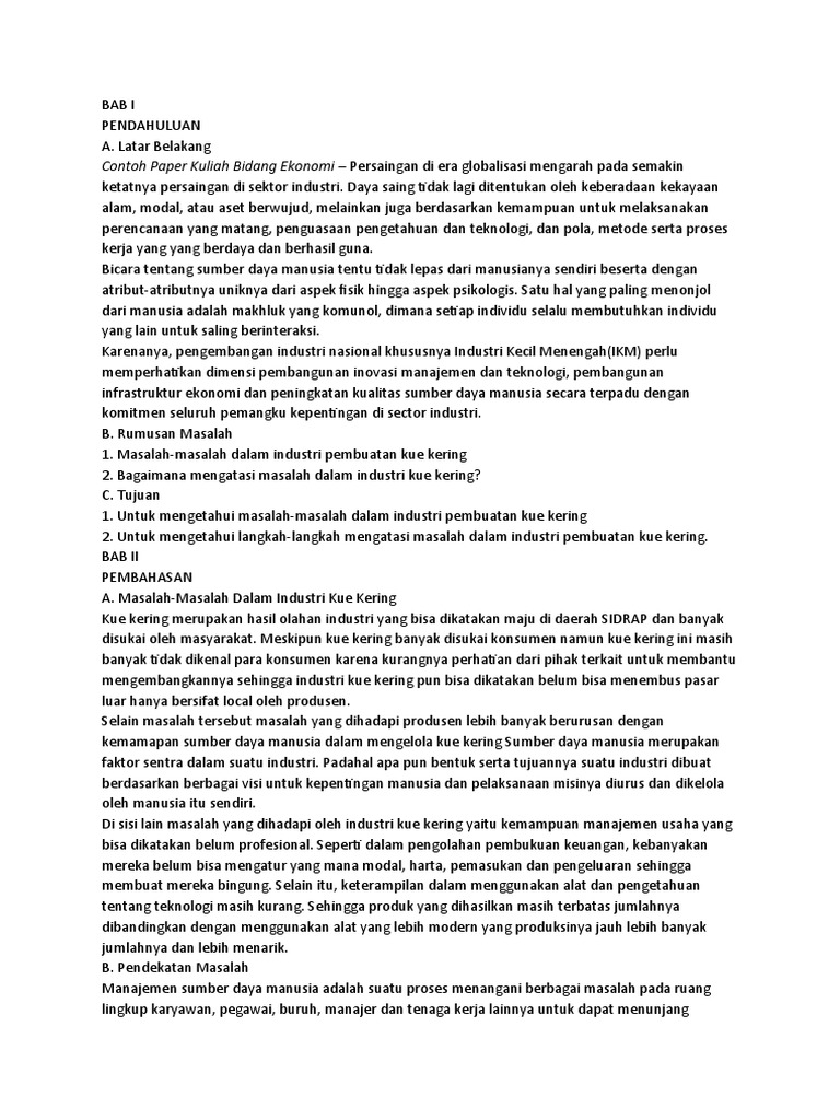 Contoh Penulisan Paper | PDF