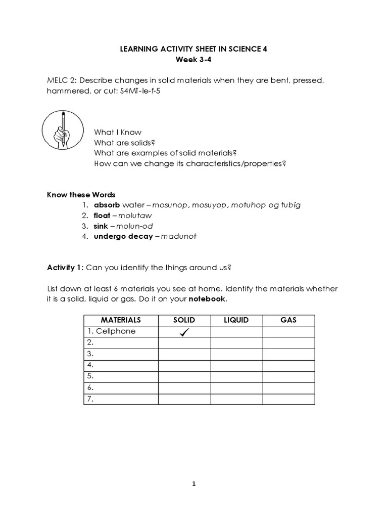LEARNING ACTIVITY SHEET IN SCIENCE 4 Version 2 | PDF | Decomposition ...