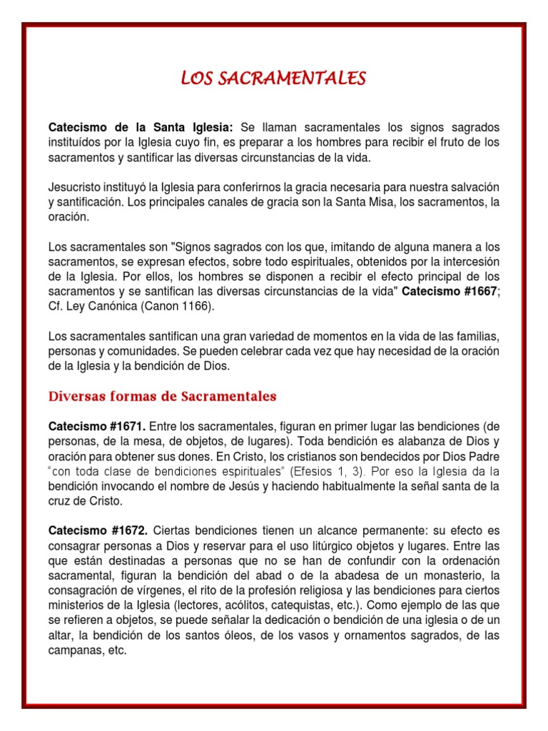 Los Sacramentales | PDF | Creencia religiosa y doctrina | Religiones abrahámicas
