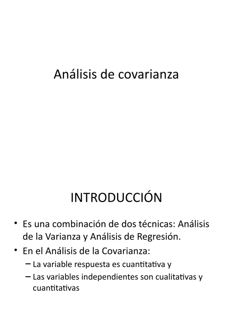 Análisis de Covarianza1 | PDF | Análisis de covarianza | Análisis de ...