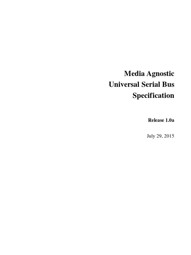 MA USB V1.0a-Final | PDF | Usb | Physical Layer Protocols