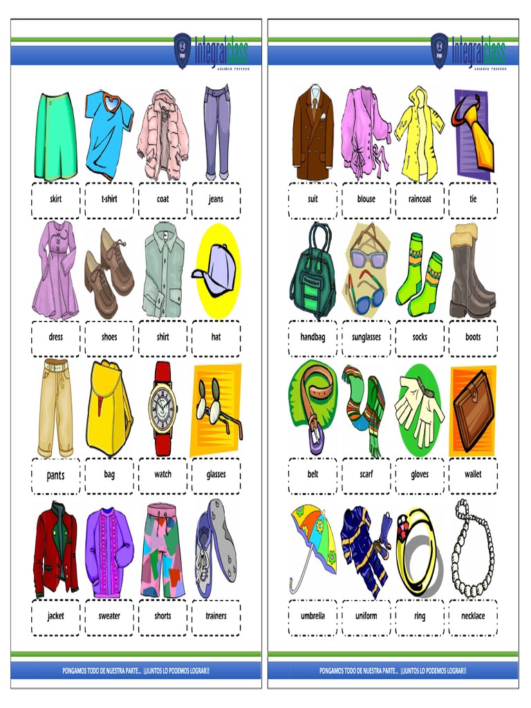 Clothes Vocabulary (To Print It) | PDF