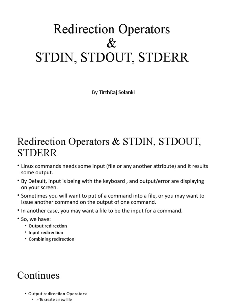 Redirection Operators Pdf