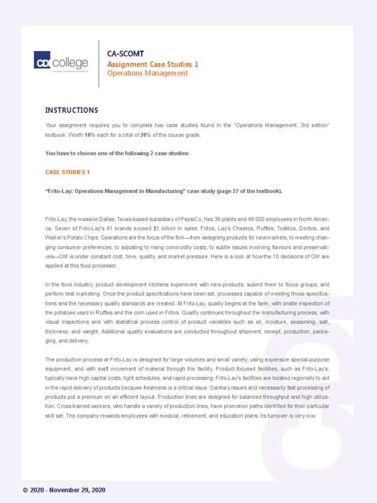 CA-SCOM - Assignment Case Studies 1 | PDF | Business | Technology & Engineering