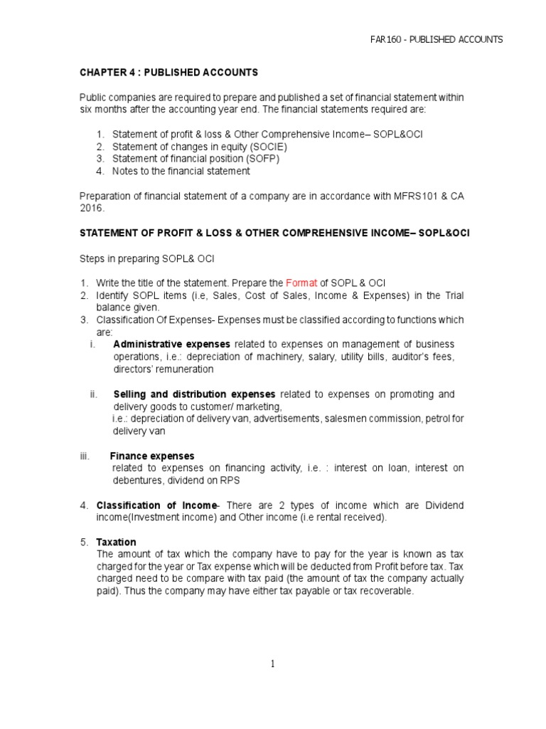 Chapter 4 Published Accounts | PDF | Dividend | Expense
