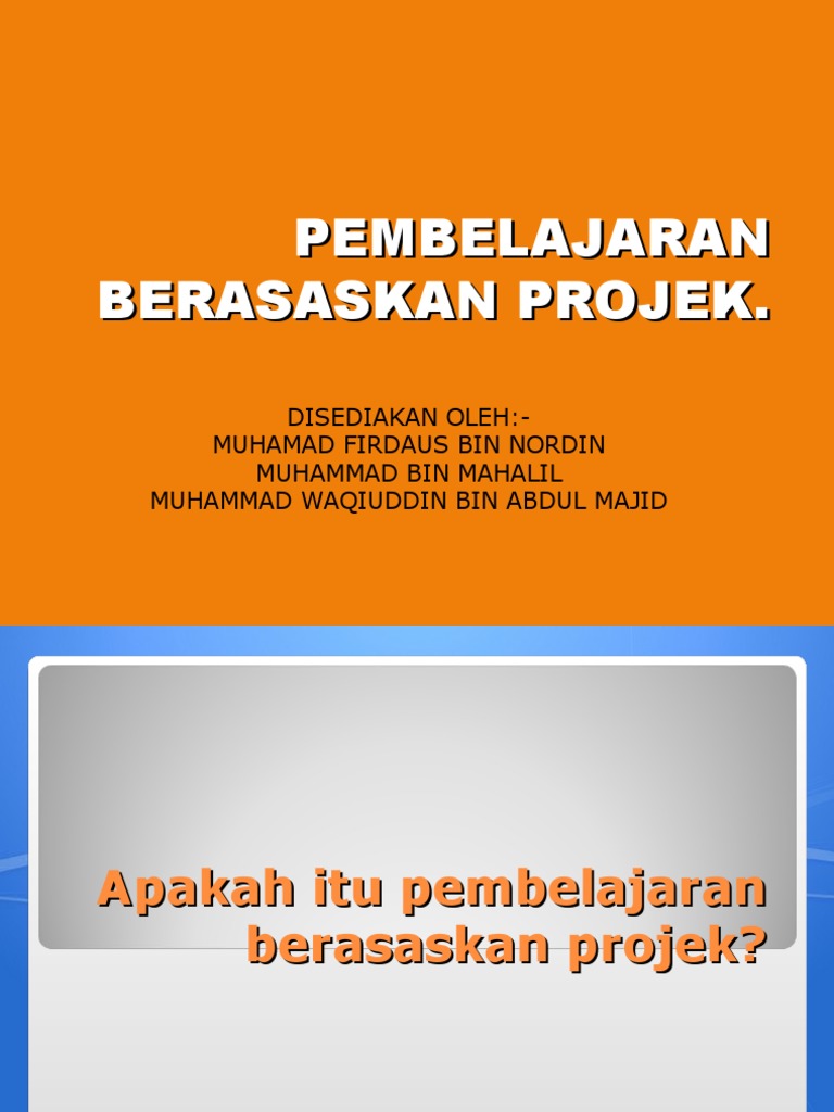 Pembelajaran Berasaskan Projek | PDF