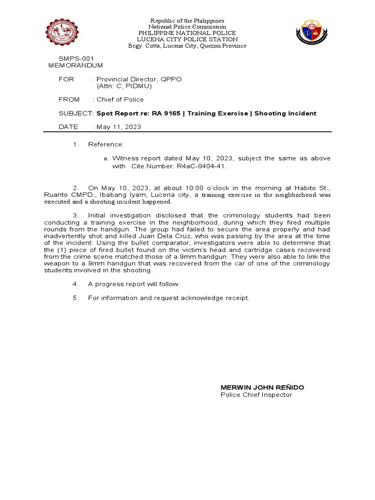 Spot Report | PDF