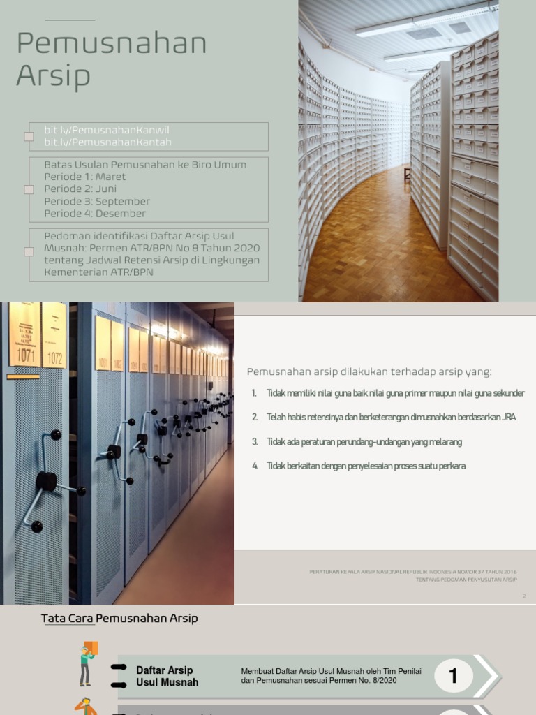 Panduan Pemusnahan Arsip ATR/BPN | PDF | Teknologi & Rekayasa