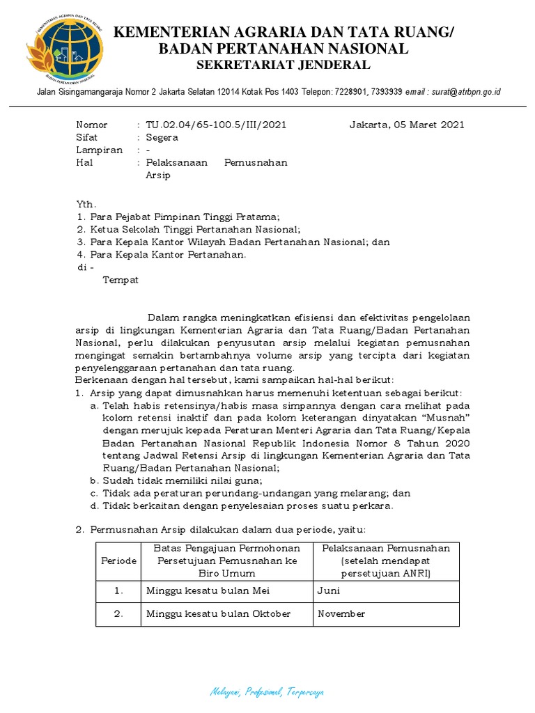 Pemusnahan Arsip | PDF