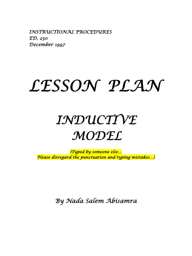 Lesson Inductive | PDF | Grammatical Tense | Lesson Plan