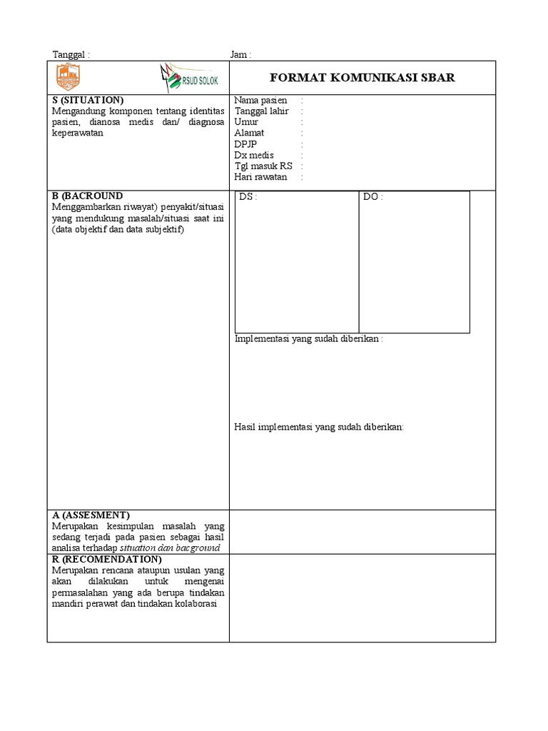 Format Komunikasi SBAR | PDF