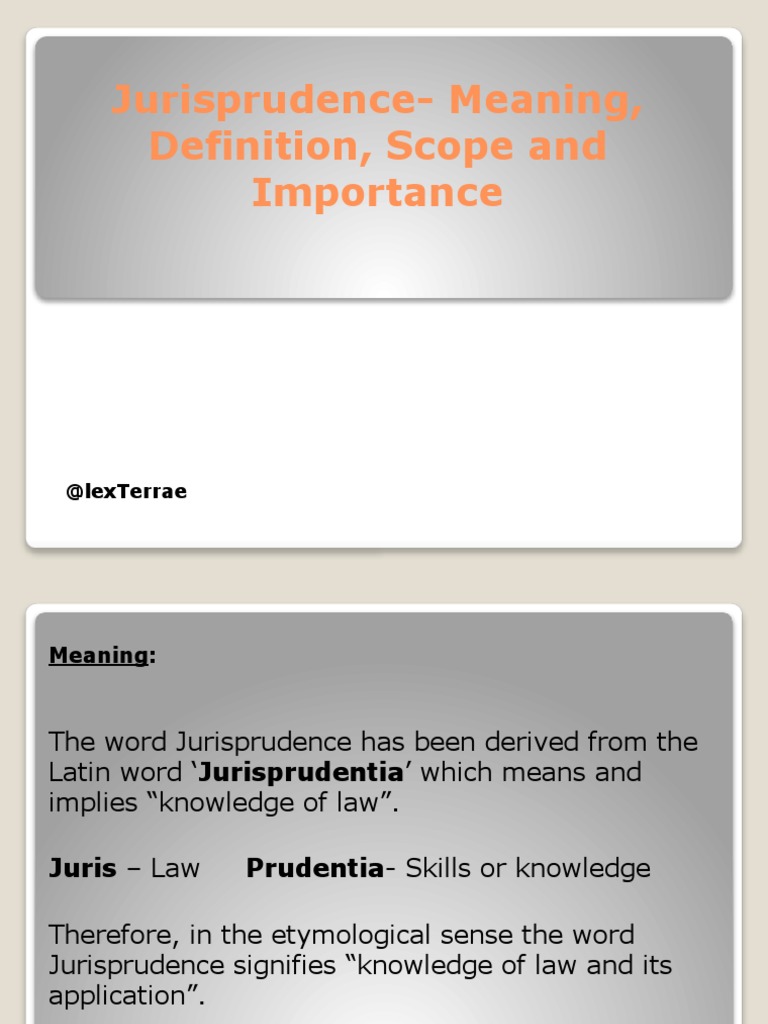Meaning of Jurisprudence | PDF | Jurisprudence | Science
