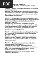 Teacher Reflection Form TRF 2024 | PDF | Teachers | Learning