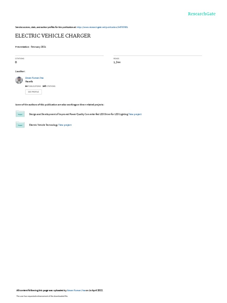 Electric Vehicle Charging | PDF | Electric Vehicle | Battery Charger