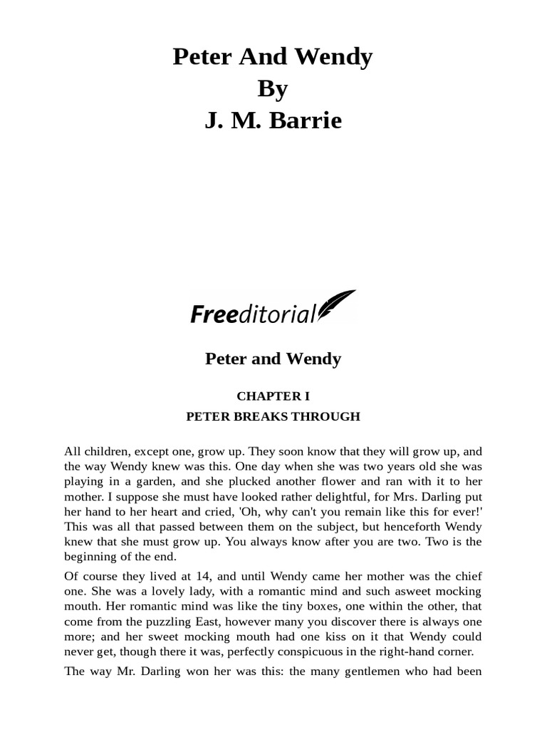 Peter and Wendy 2 | PDF | Wendy Darling | Peter Pan